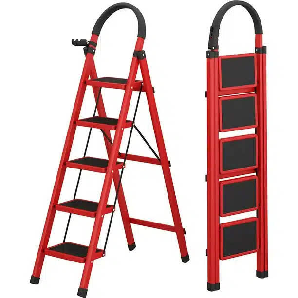 5 Step Steel Ladder - ALUMINIUM AND FIBERGLASS LADDERS